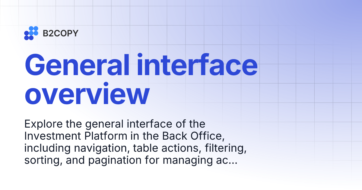 General interface overview | B2COPY docs