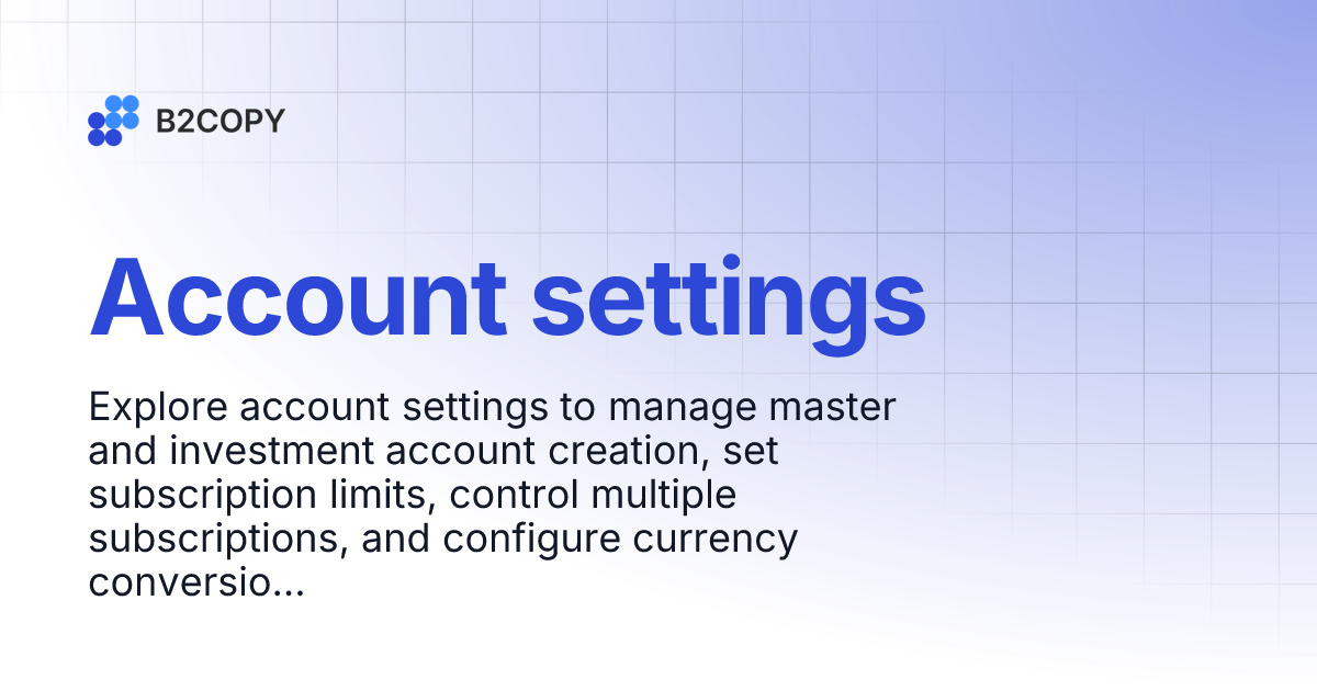 Account settings | B2COPY docs