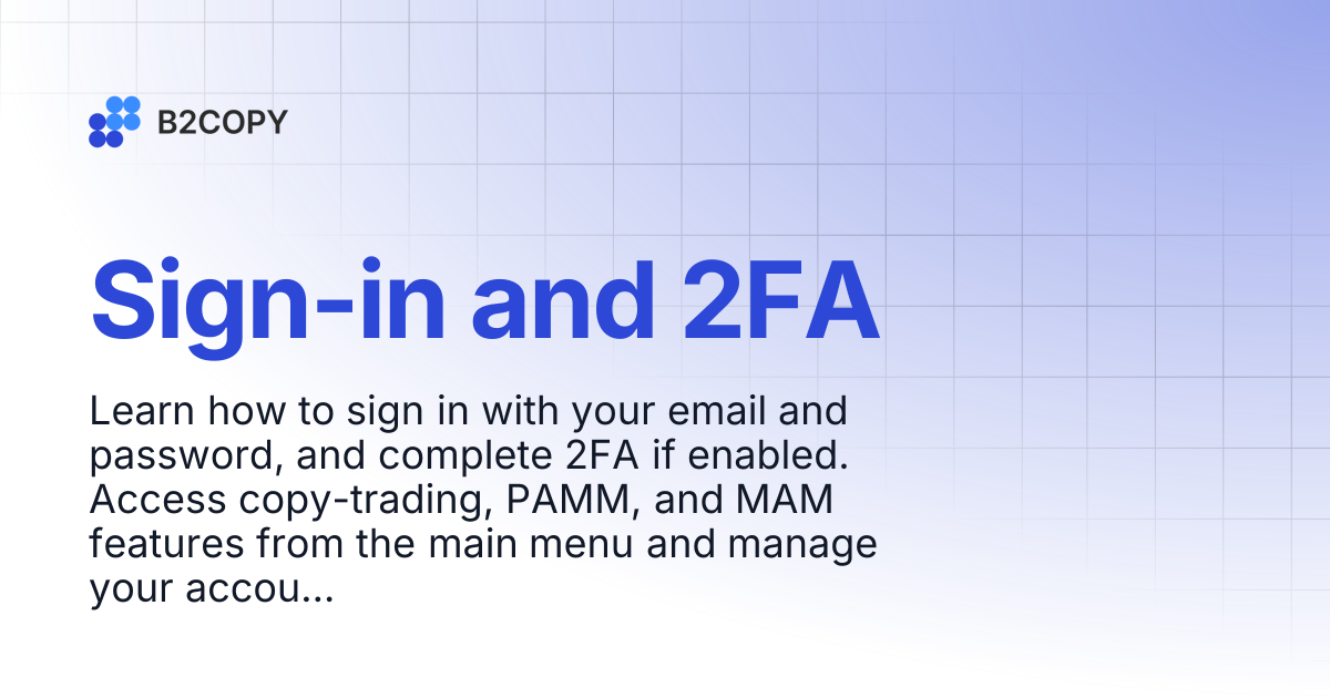 Sign-in and 2FA | B2COPY docs