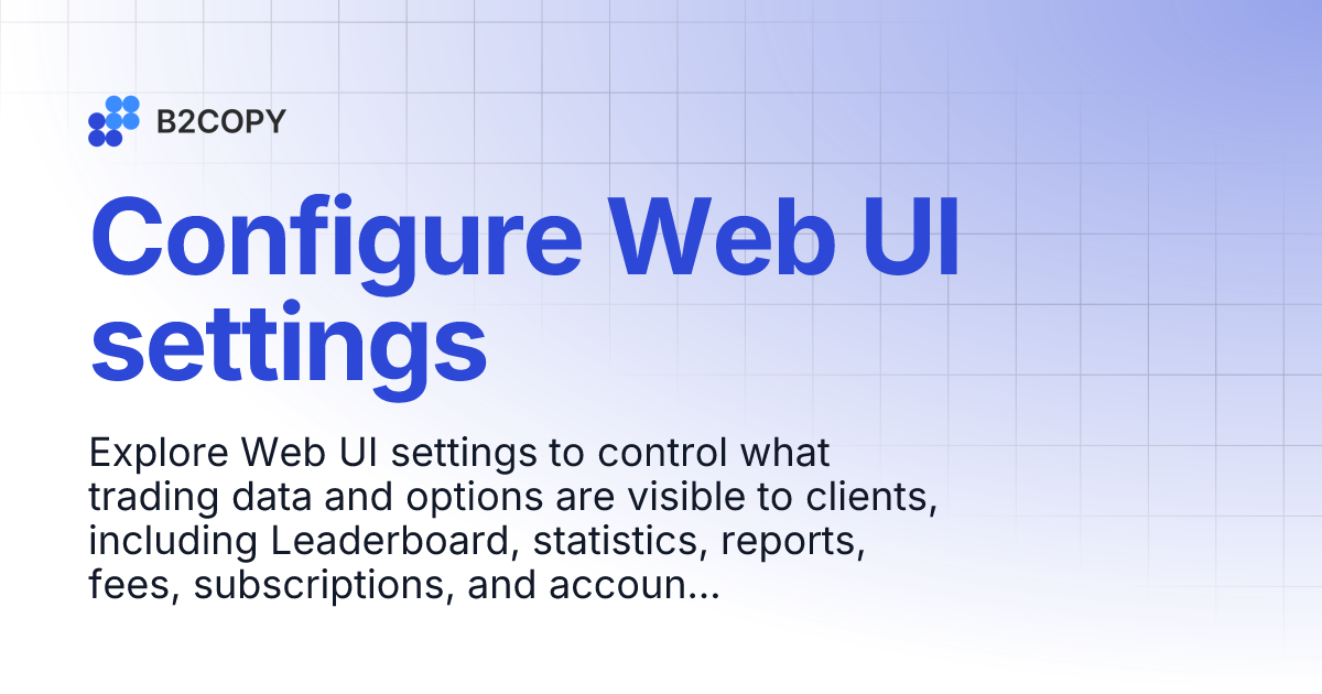 Configure Web UI settings | B2COPY docs