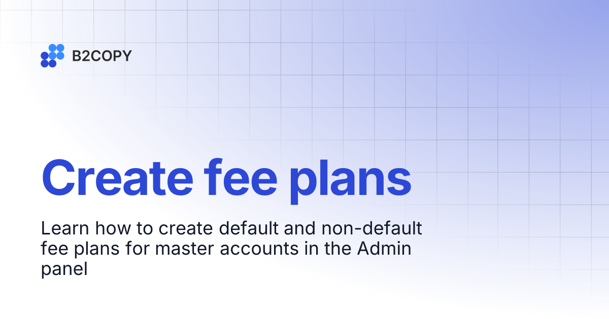 Create fee plans | B2COPY docs