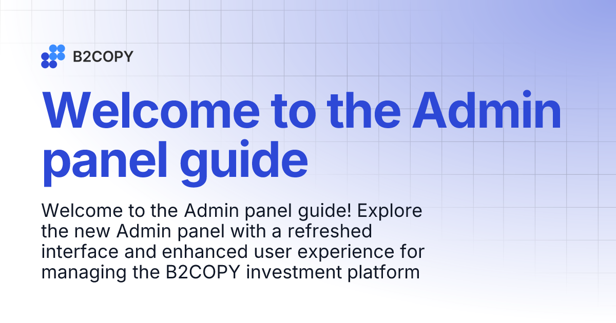 Welcome to the Admin panel guide | B2COPY docs